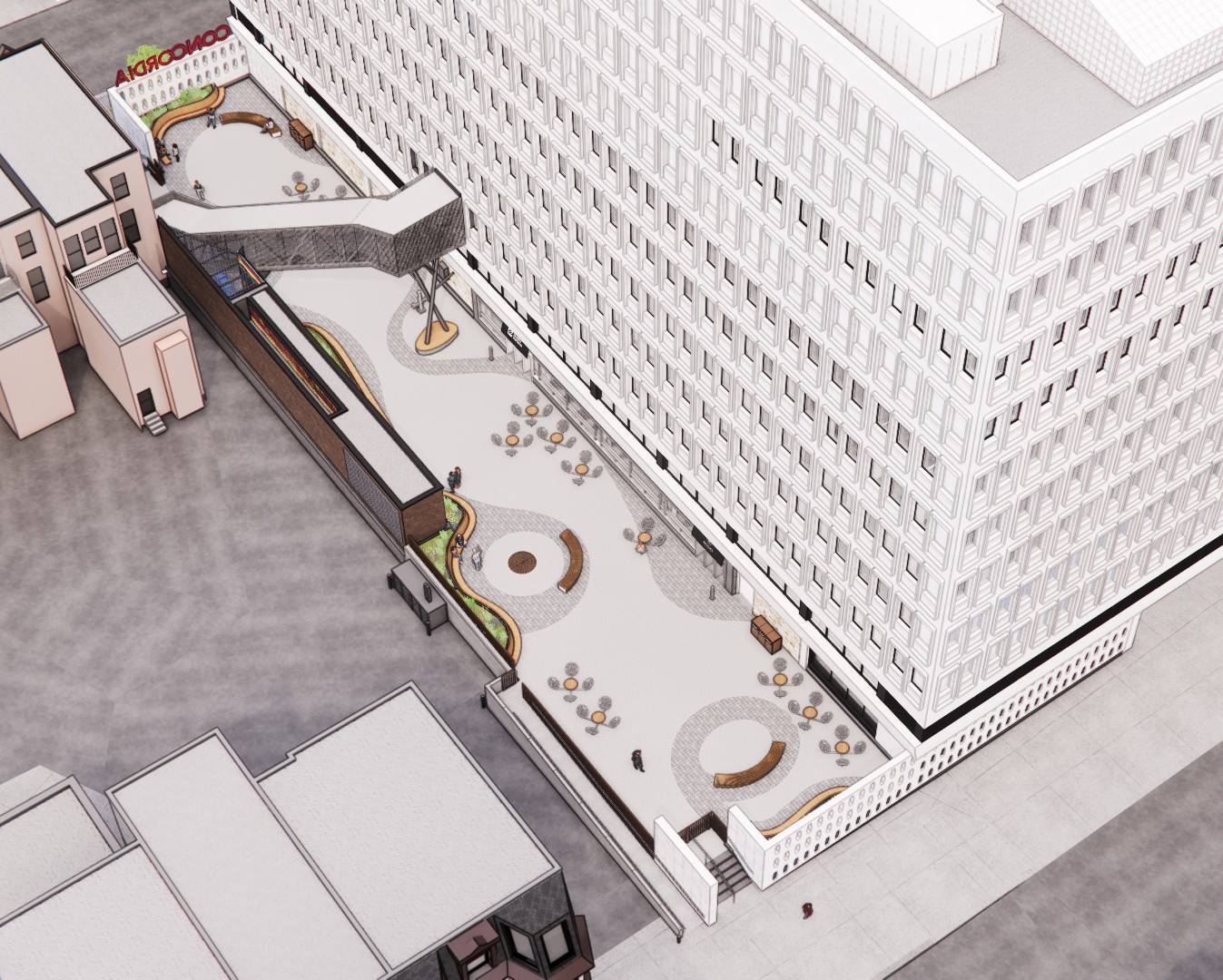 New Hall stairwell and terrace redesign - Concordia University