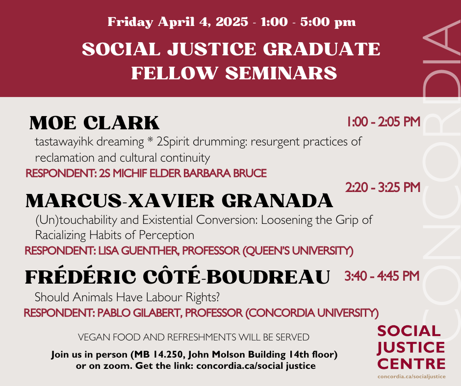 Social Justice Fellow Seminars | Events - Concordia University