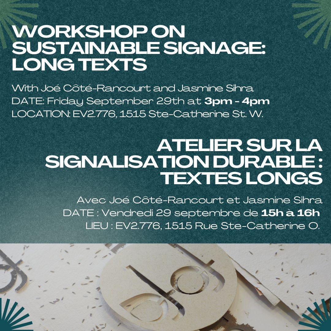 Sustainable Signage Workshop: Long Texts / Atelier sur la signalisation ...