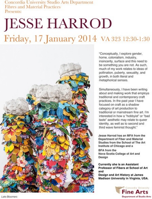 Fibres and Material Practices presents: JESSE HARROD - Concordia University